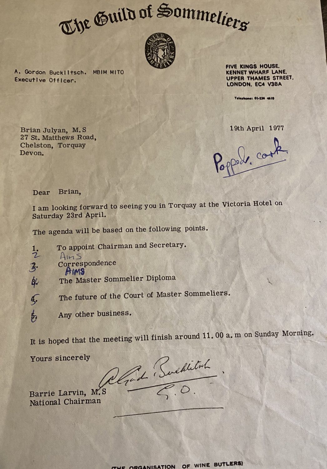 Historical Documents - Court of Master Sommeliers Europe